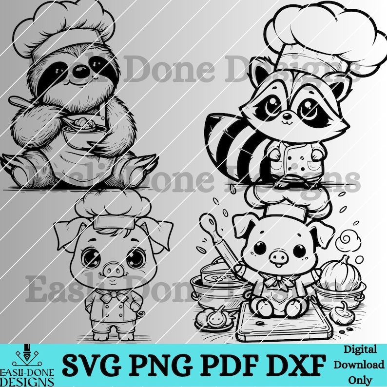 Koch svg Tier Gliedermuster svg png pdf und dxf Dateien Sofortiger ...