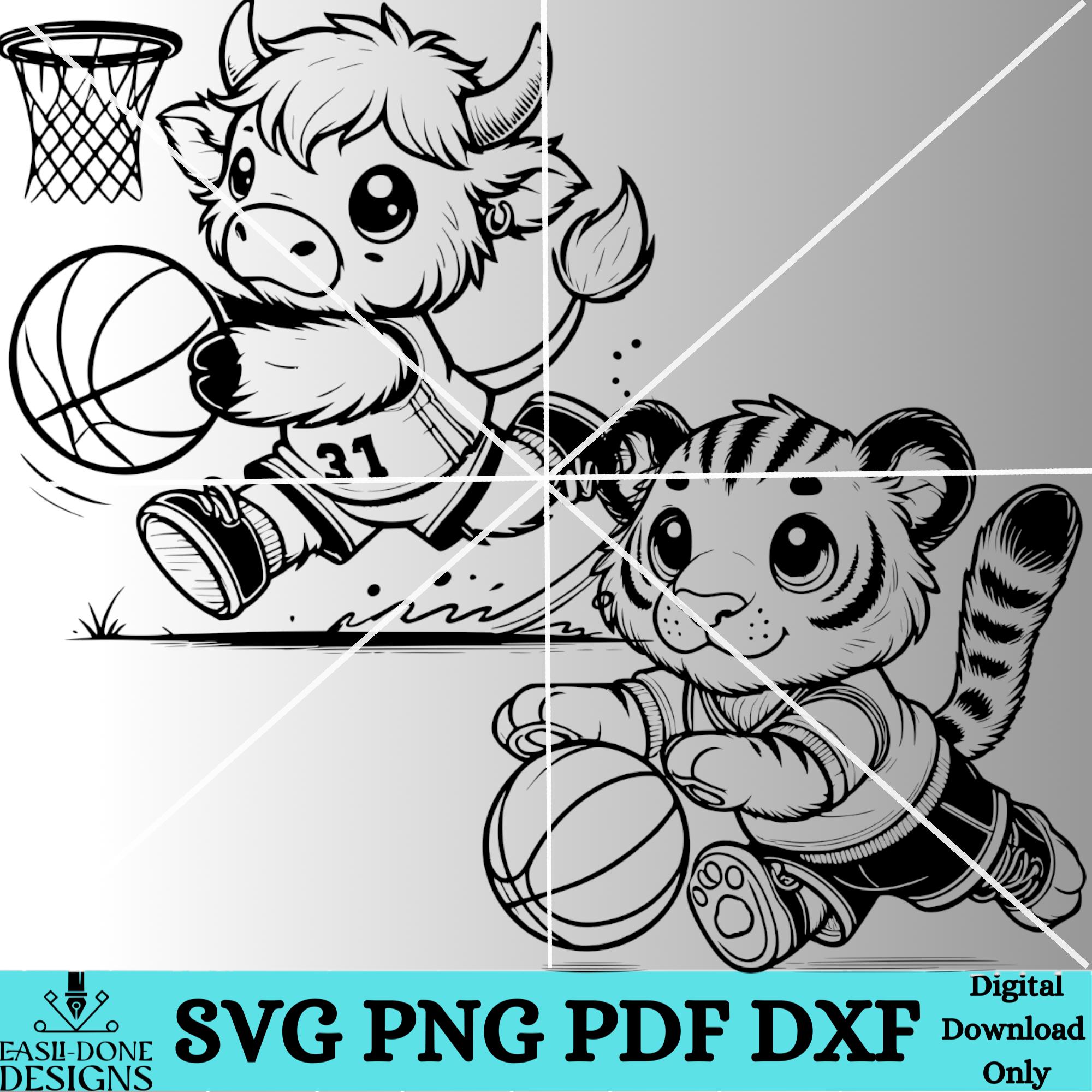 Animal Basketball Outline SVG Bundle: Laser Cut Files (digital Download ...