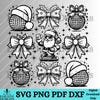 Snowman Christmas Outline Bundle SVG PNG Pdf and Dxf Files Laser and ...