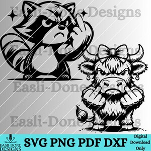 Funny Animal Middle Finger SVG Bundle: Birdie Finger Clipart (digital ...