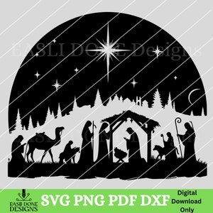 Nativity Scene SVG PNG Cut and Laser Files, DIY Christmas Nativity ...