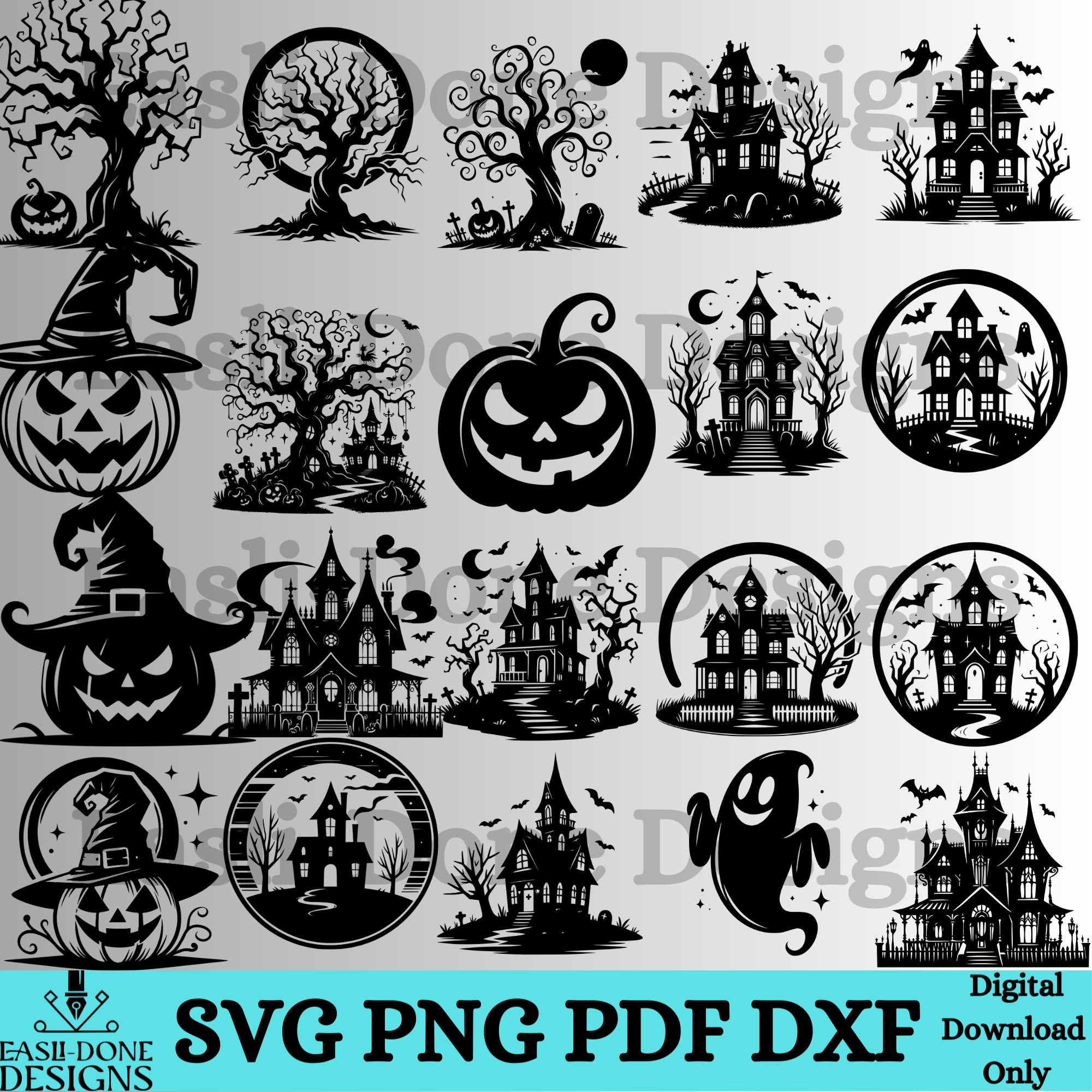 Halloween SVG Clipart Bundle: Dancing Monsters, Witch, Ghost (digital ...