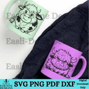 Fluffy Farm Animal Outline Bundle SVG PNG Pdf and Dxf Files Instant ...