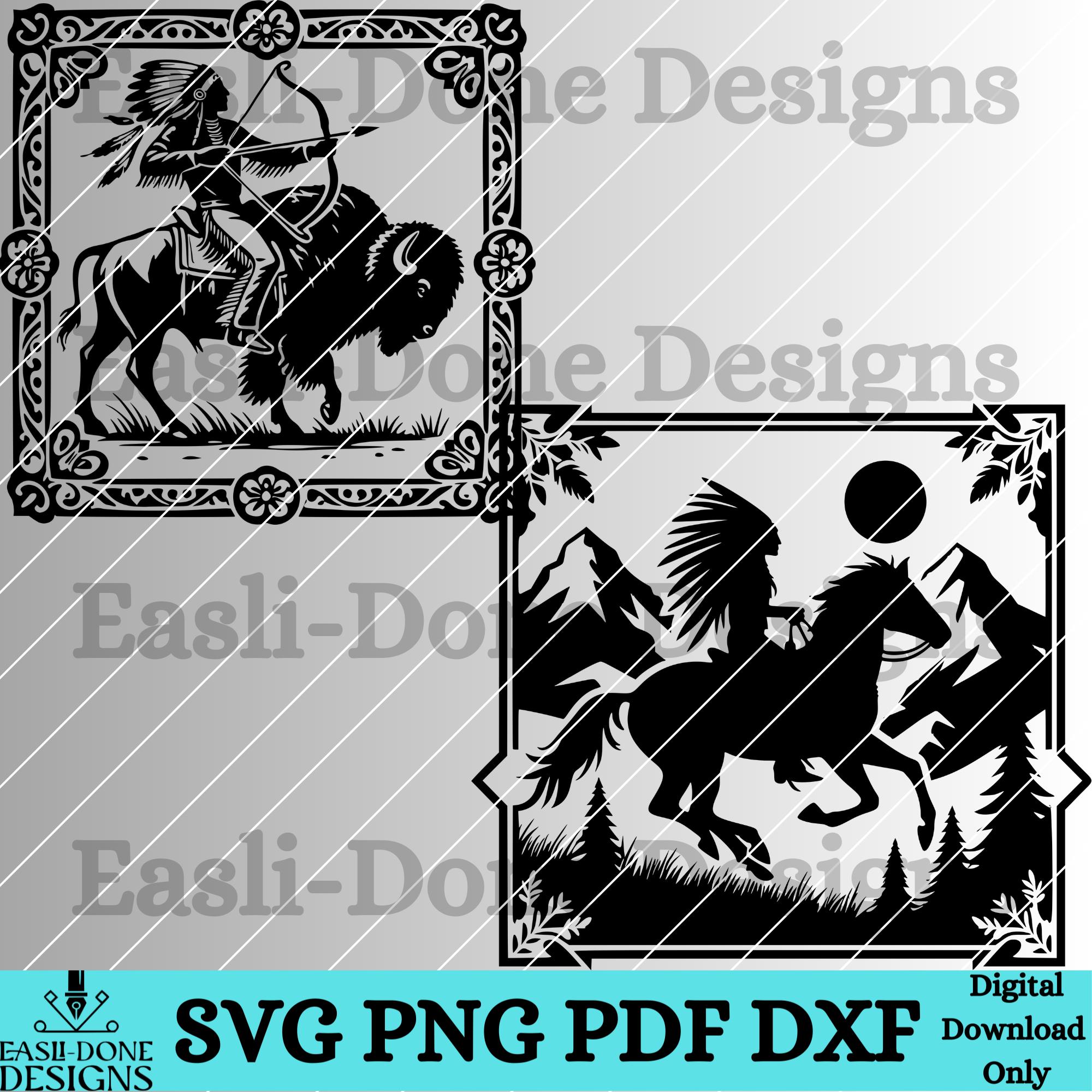 Native Silhouette Square SVG PNG File Native American Square Coaster ...
