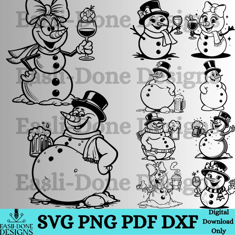 Snowman SVG Bundle, Coffee Clipart, Middle Finger Svg, Wine Svg, Winter ...