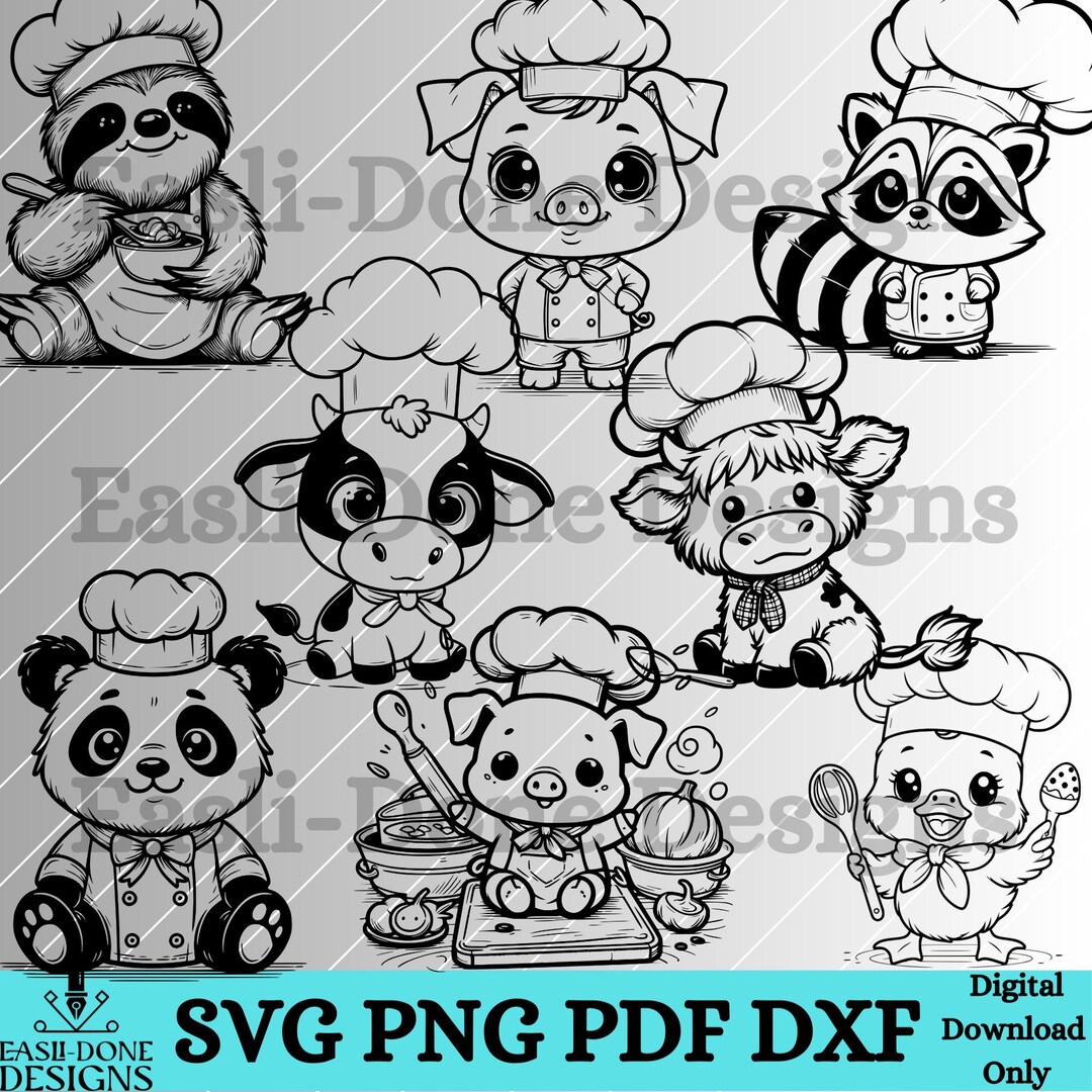 Koch svg Tier Gliedermuster svg png pdf und dxf Dateien Sofortiger ...