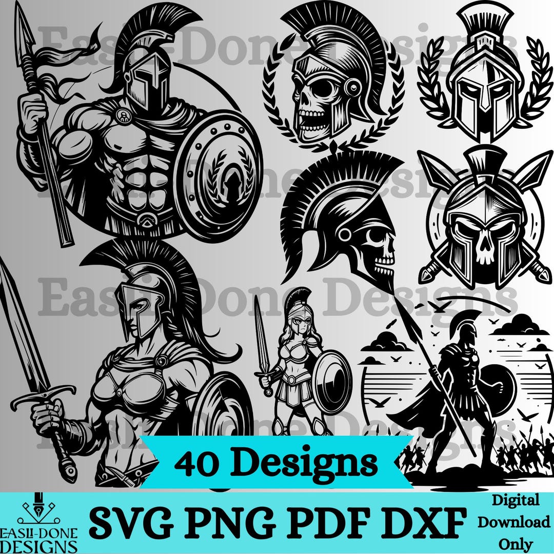 Spartan SVG Bundle, Spartan Warrior Clipart, Spartan Helmet, Cutter and ...
