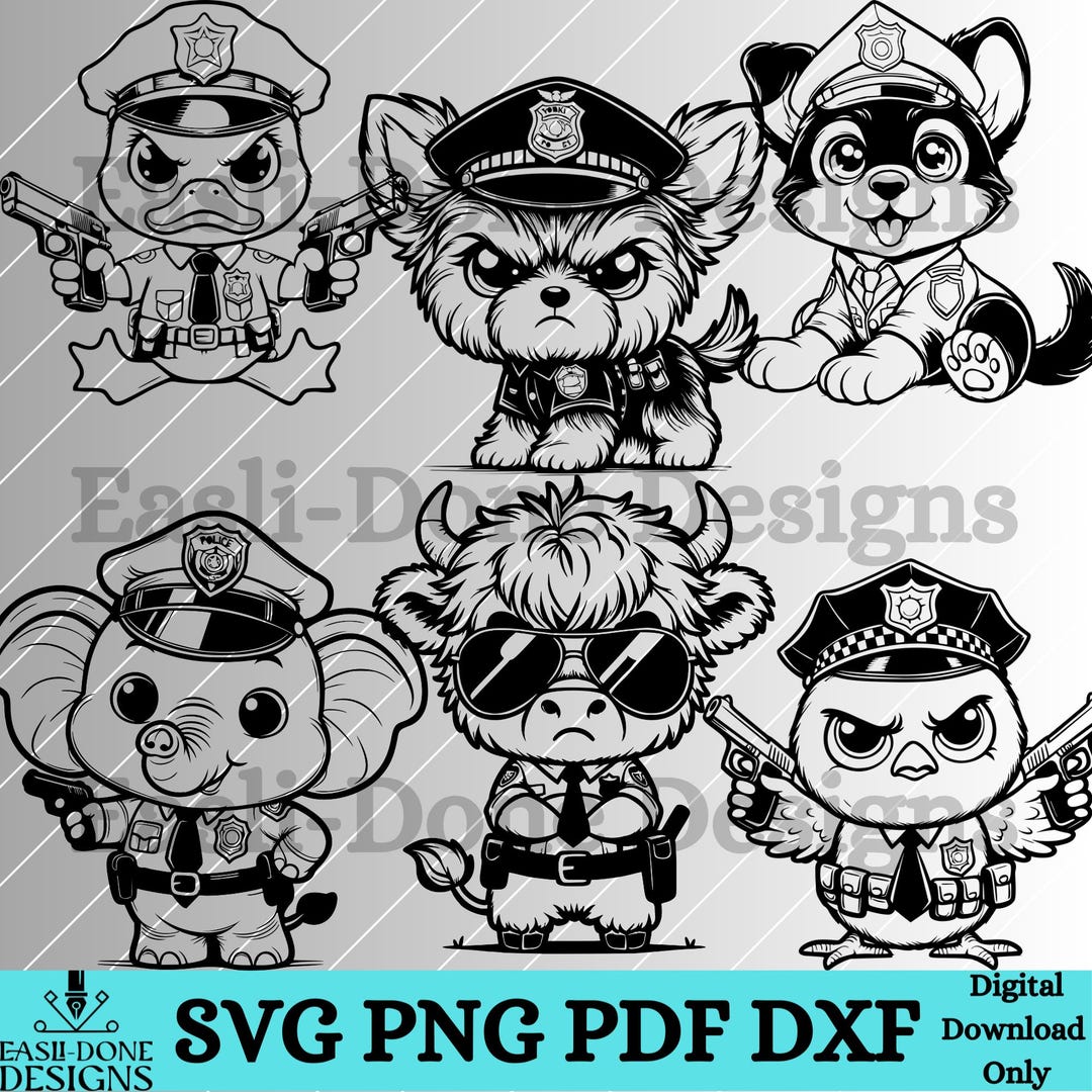 Police Animal SVG: Cop Dog, Farm Animal Law Enforcement (digital ...