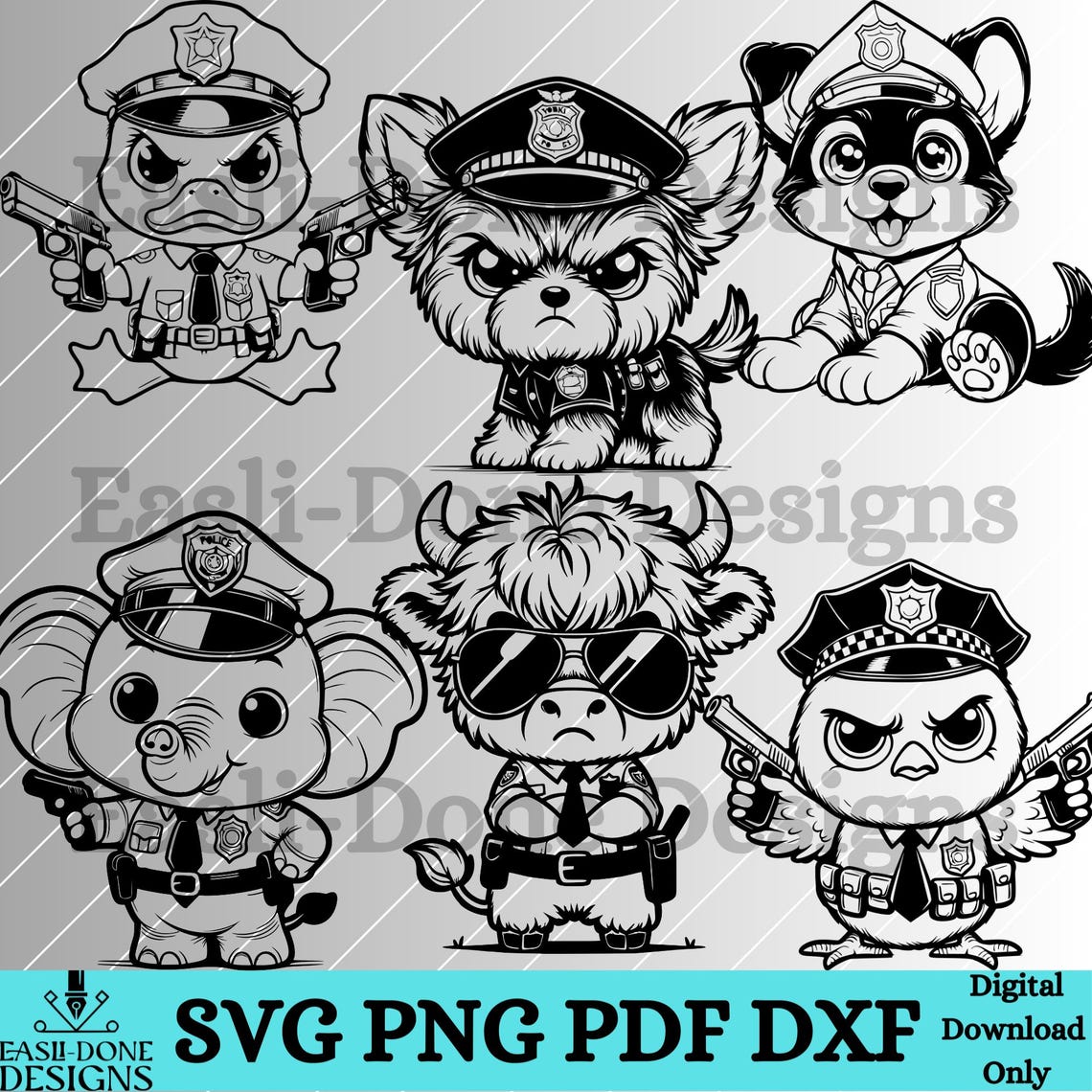 Police Animal SVG: Cop Dog, Farm Animal Law Enforcement (digital ...