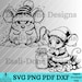 Christmas Mouse Outline Digital File Bundle SVG Cut Vector PNG ...