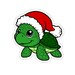 Christmas Sea Turtle Kiss-cut Stickers, Sea Turtle Decal, Water Bottle ...