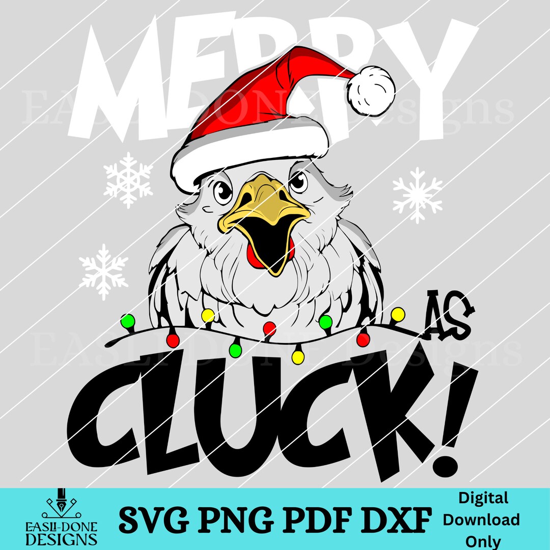 Funny Christmas Chicken SVG: Holiday Clipart, Laser Cut File (digital ...