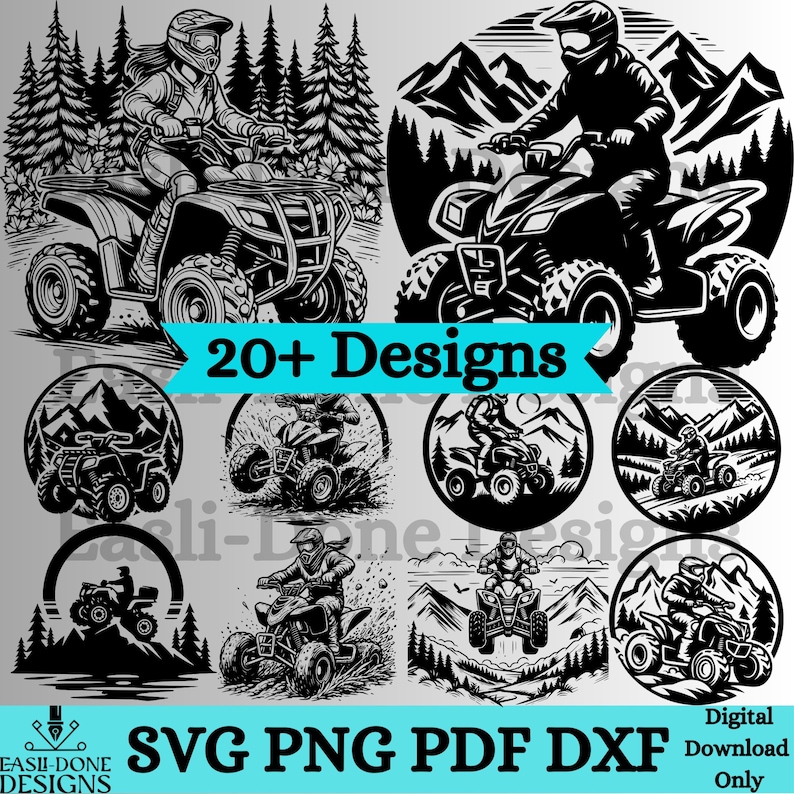 ATV Quad SVG Clipart Bundle: 4-wheeler Designs (digital Download) - Etsy