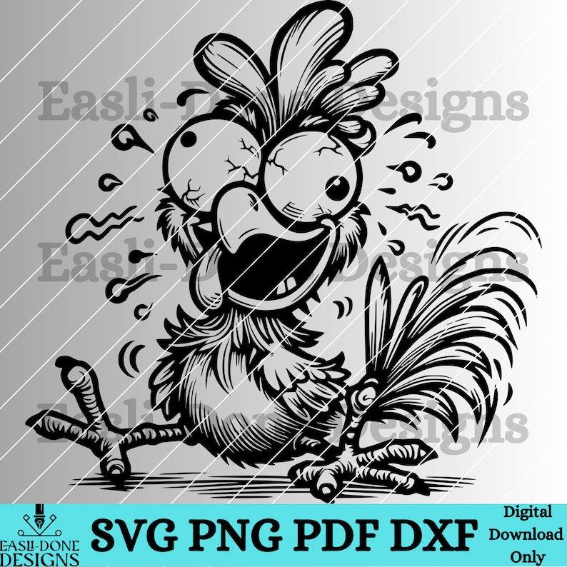 Crazy Fun Farm Animal Outline Bundle Svg Png Pdf and Dxf Files Instant ...
