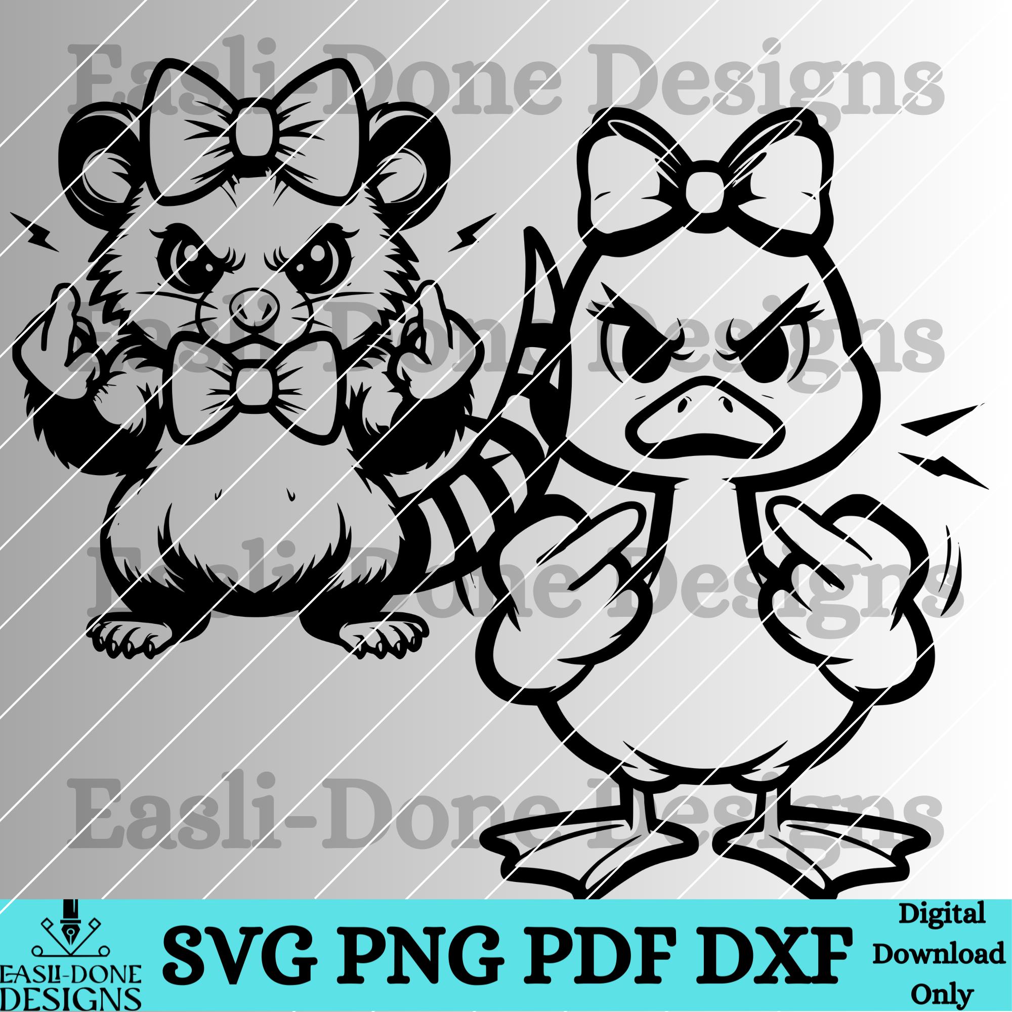 Funny Animal Middle Finger SVG Bundle: Birdie Finger Clipart (digital ...