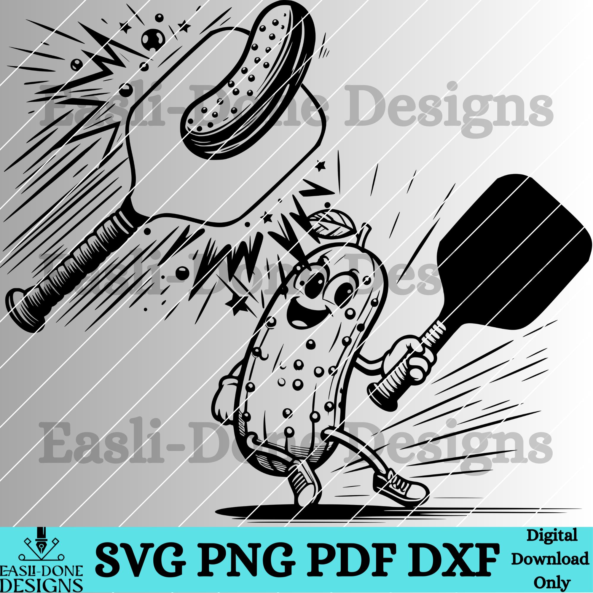 Pickle Ball Pickles Outline Bundle SVG PNG Pdf Dxf File Formats Vector ...