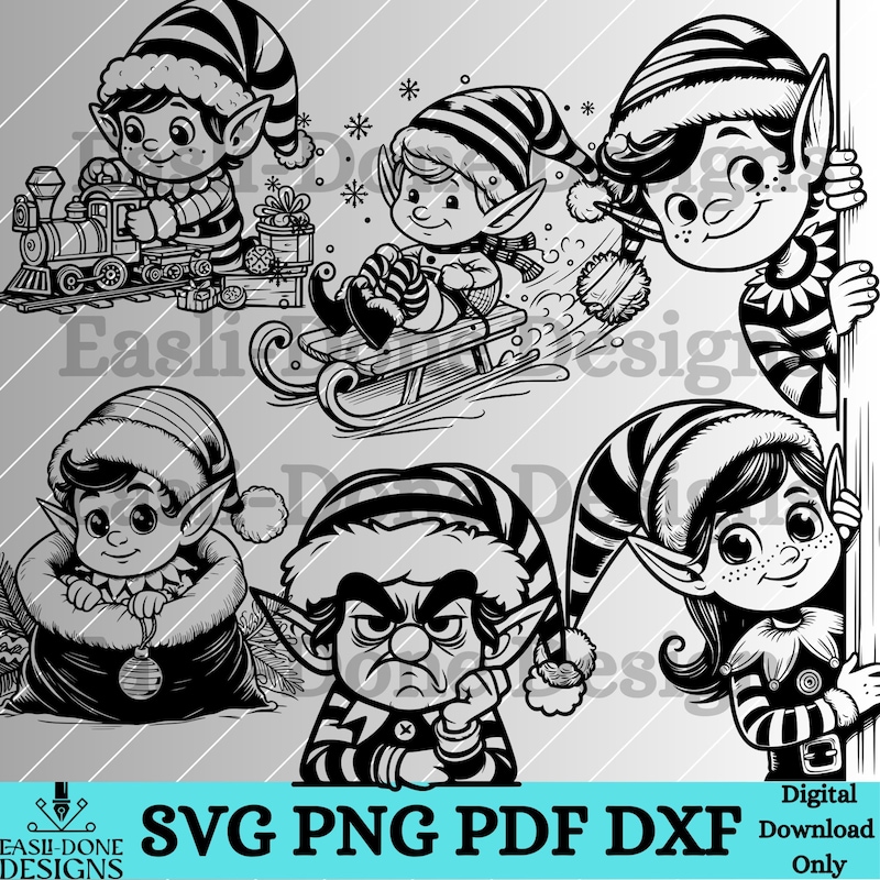 Peeking Elf Svg - Etsy