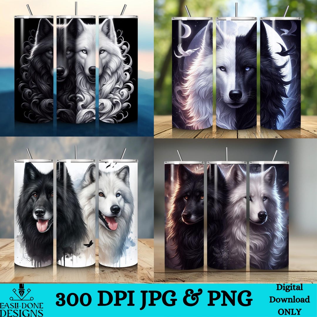 Wolf Tumbler Wrap Design: 20 Oz Sublimation Bundle (PNG JPG) - Etsy