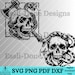 Snake Skull Outline Bundle SVG PNG Pdf and Dxf Files Instant Download ...