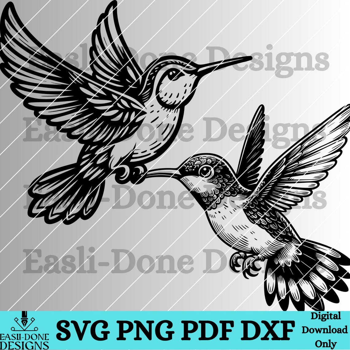 Hummingbird Outline Bundle SVG PNG Pdf and Dxf Files Instant Download ...