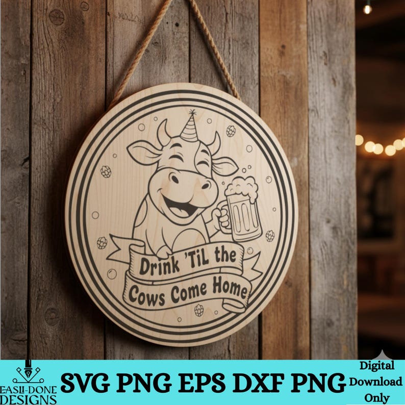 Funny Tipsy Farm Animal Coaster SVG Bundle: Round Barnyard Bar Sign ...
