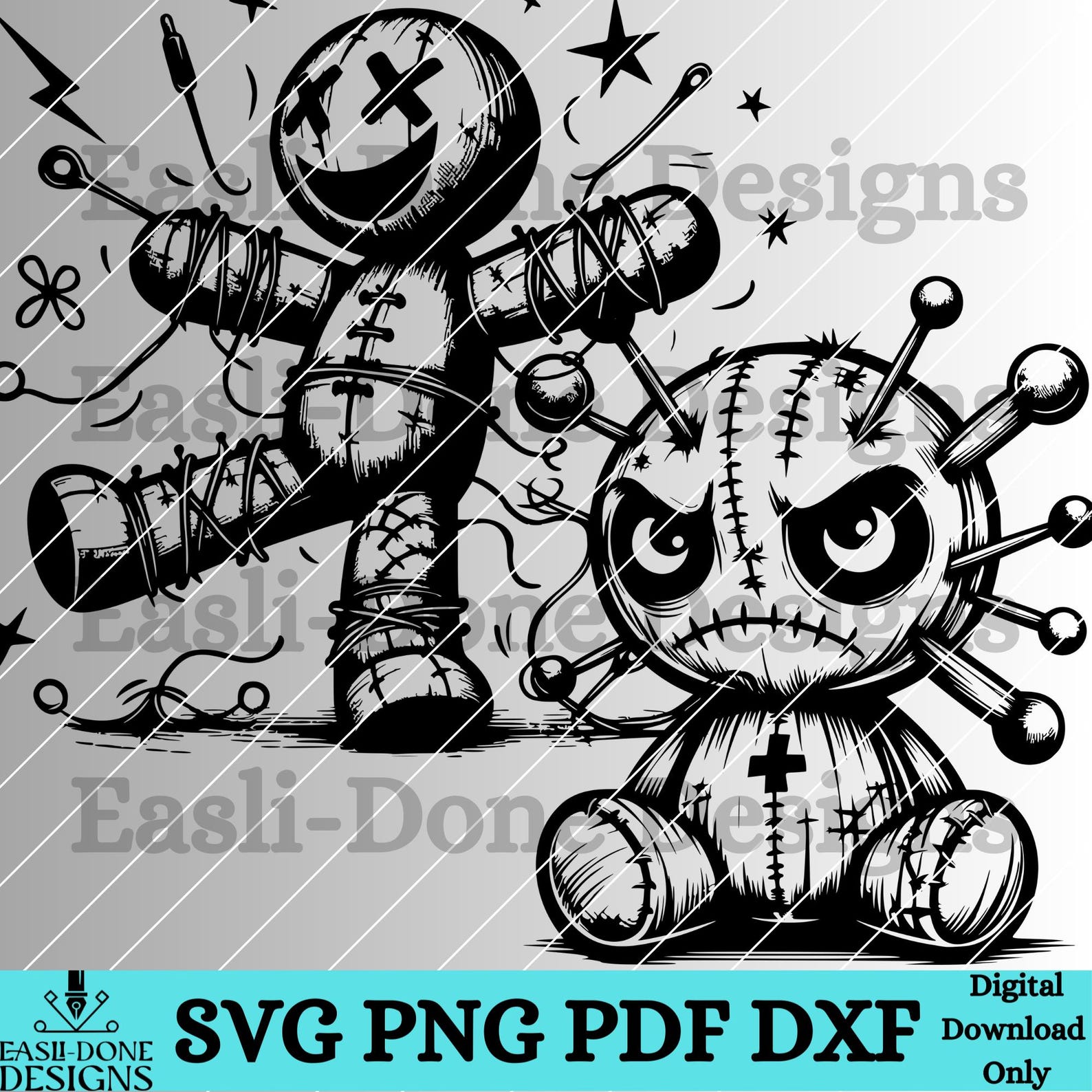 Voodoo Doll Outline Bundle SVG PNG Pdf Dxf File Formats Vector Voodoo ...