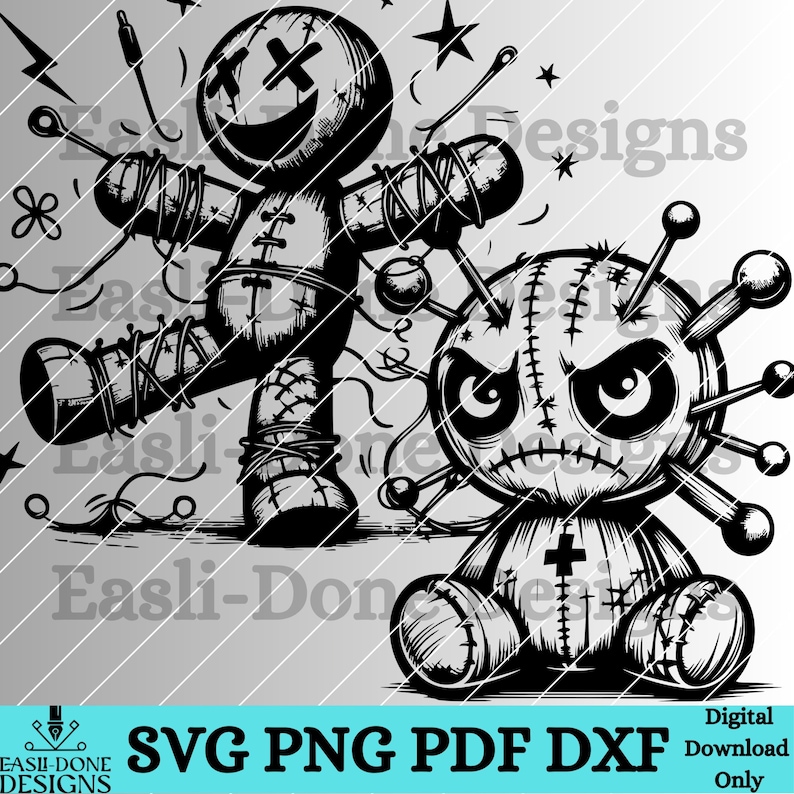 Voodoo Doll Outline Bundle SVG PNG Pdf Dxf File Formats Vector Voodoo ...