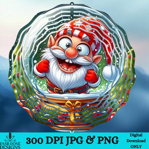 Christmas Gnome Wind Spinner: Snow Globe PNG Clipart (digital Download ...