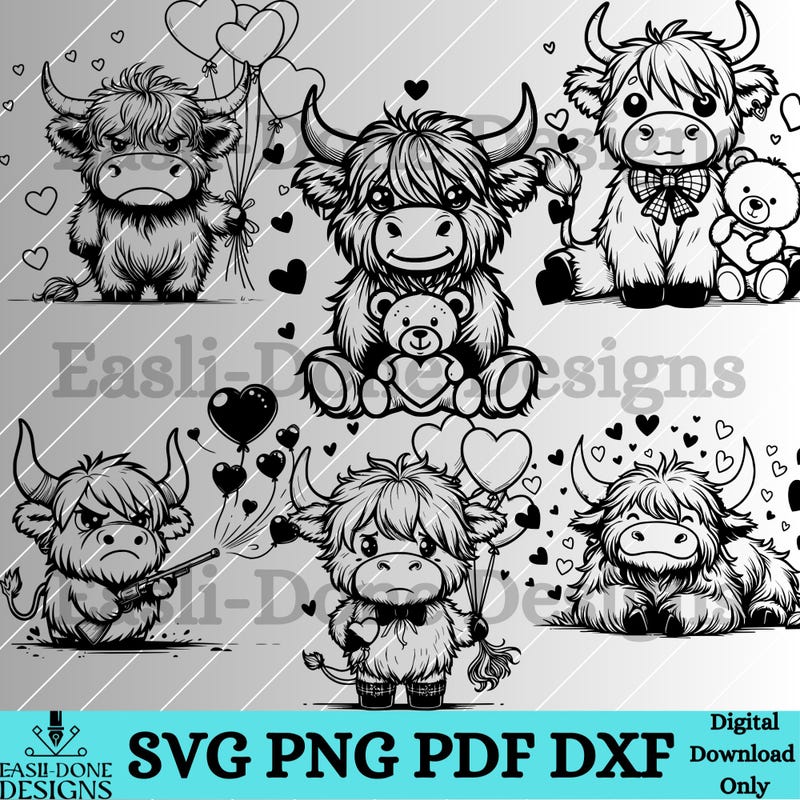 Valentines Cow Vector - Etsy