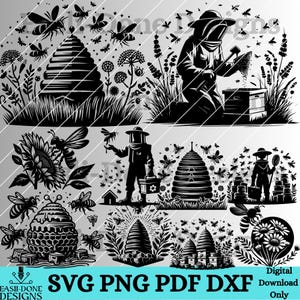 Abeille SVG, clipart abeille, svg silhouette apiculteur, ruche svg, svg ...