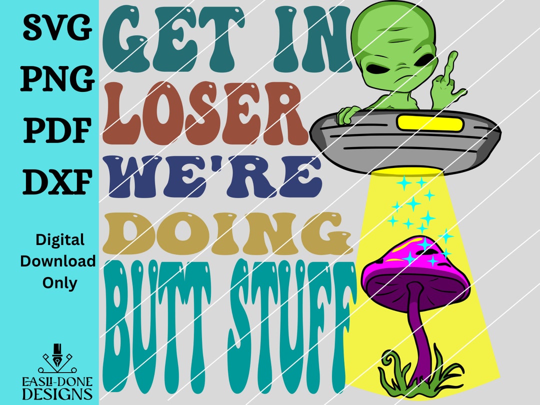 Cute Alien Svg Png Cut Files, Funny Alien Text Clipart, Adorable UFO ...