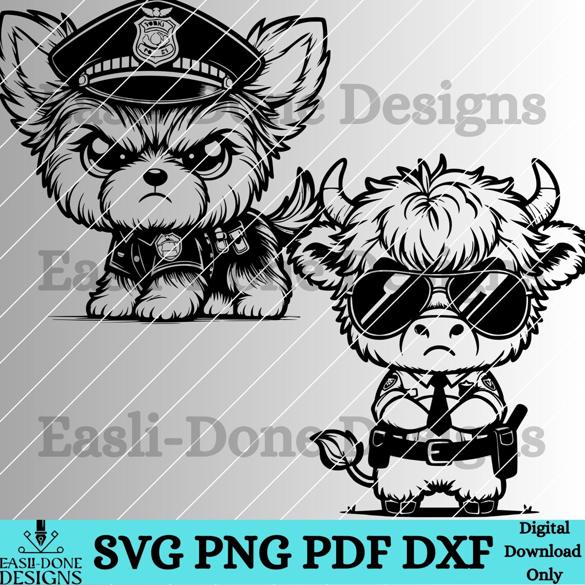 Police Animal SVG: Cop Dog, Farm Animal Law Enforcement (digital ...