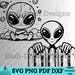 Alien SVG Bundle: Peeking Alien Outline Design (digital Download) - Etsy