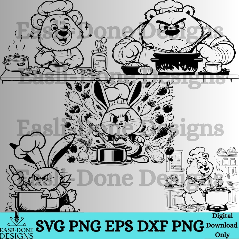 Grumpy Cooking Animal SVG Bundle, Funny Cutting Board SVG Bundle, Farm ...