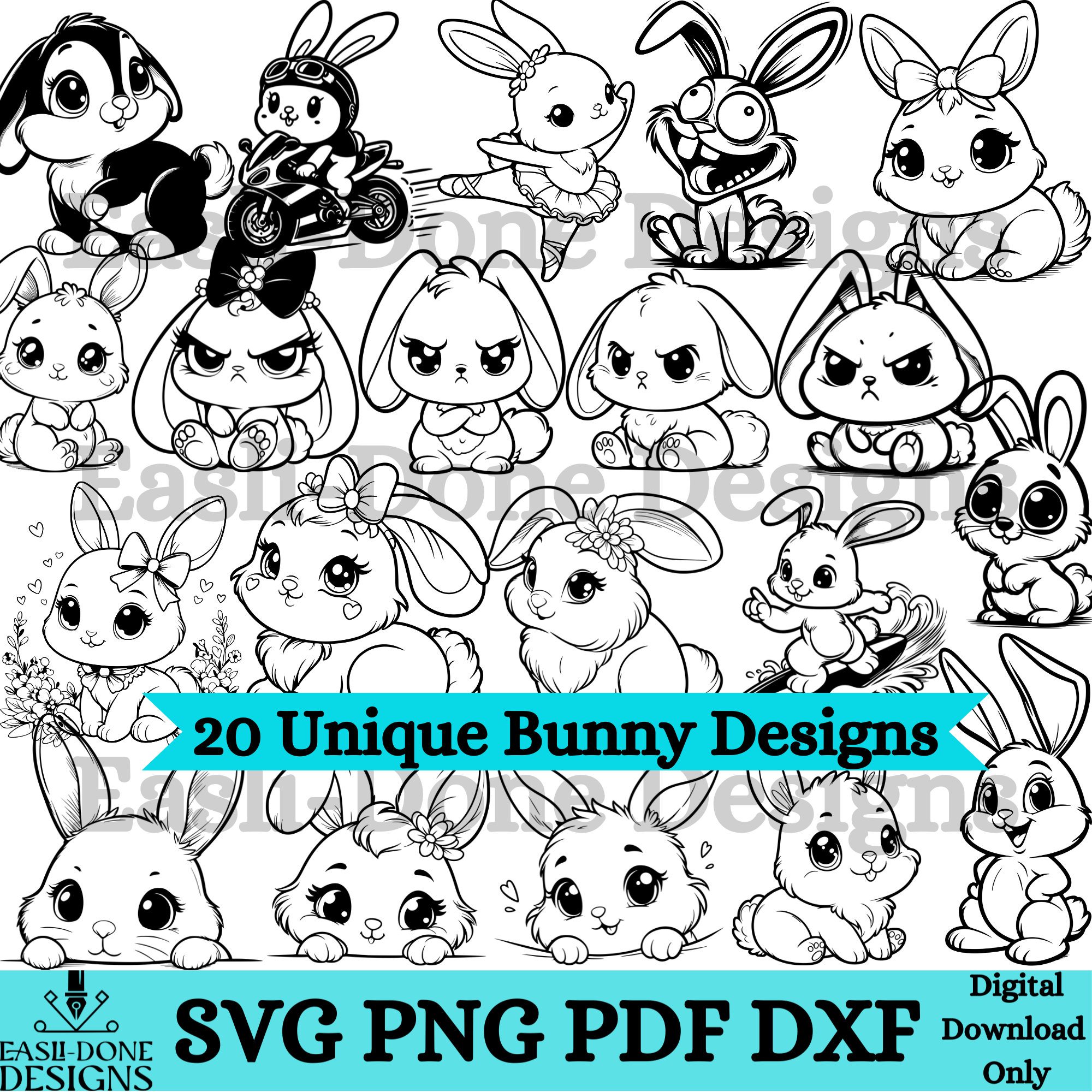 Bunny SVG PNG Files Funny Peeking Bunny Designs Wildlife Clipart Laser ...