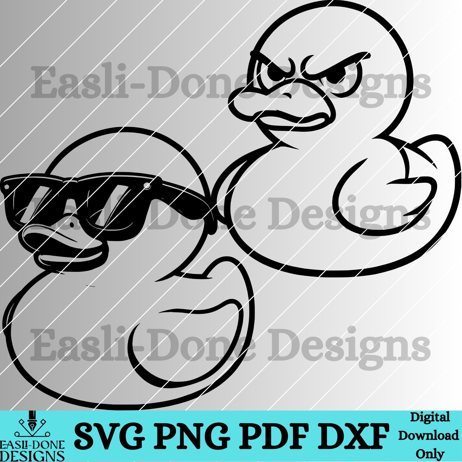 Rubber Ducky SVG Outline Bundle Svg Png Pdf and Dxf Files Instant ...
