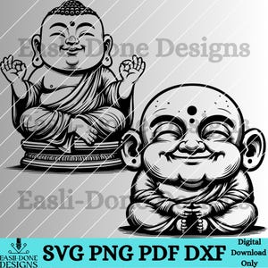 Happy Buddha Outline SVG Bundle: Laser Cut Files (digital Download) - Etsy
