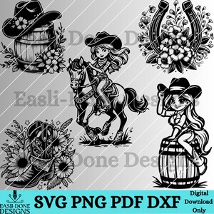Barrel Racing SVG Outline Bundle 10 Svg Png Pdf and Dxf Files Instant ...