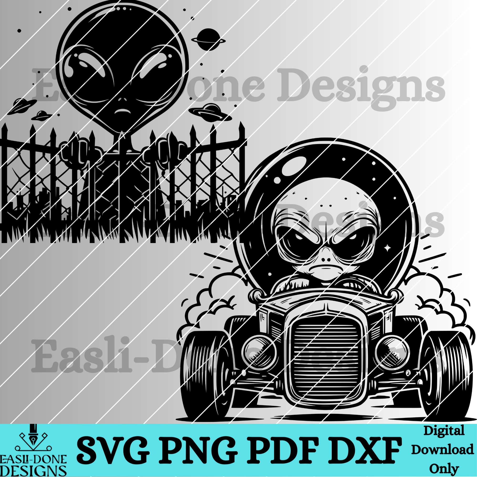 Alien SVG Bundle: Peeking Alien Outline Design (digital Download) - Etsy