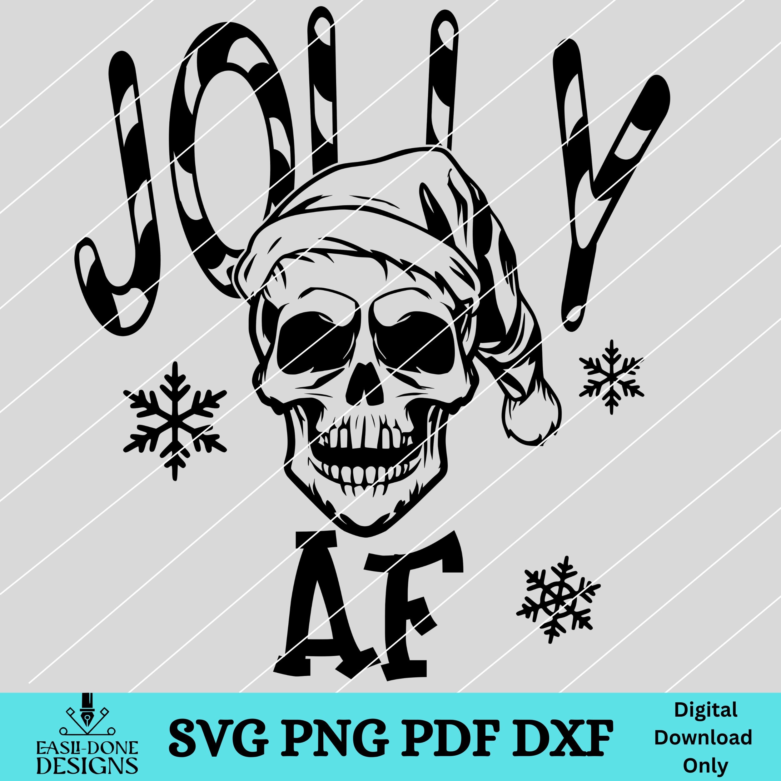 Unique Jolly AF Christmas SVG With Skull Instant Download for DIY ...