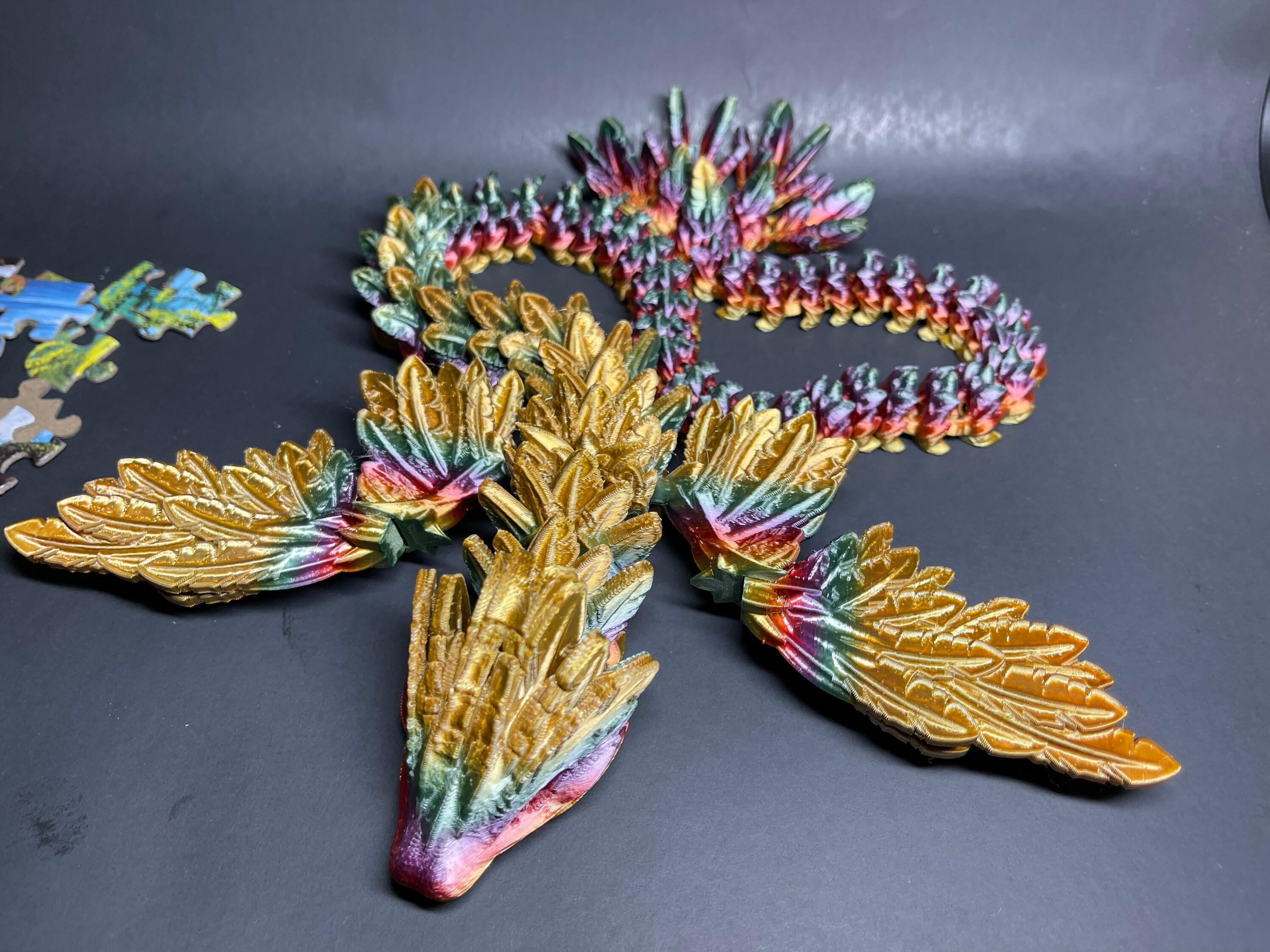 Giant 3d Printed Articulated Flying Serpent Dragon 3D | Etsy UK