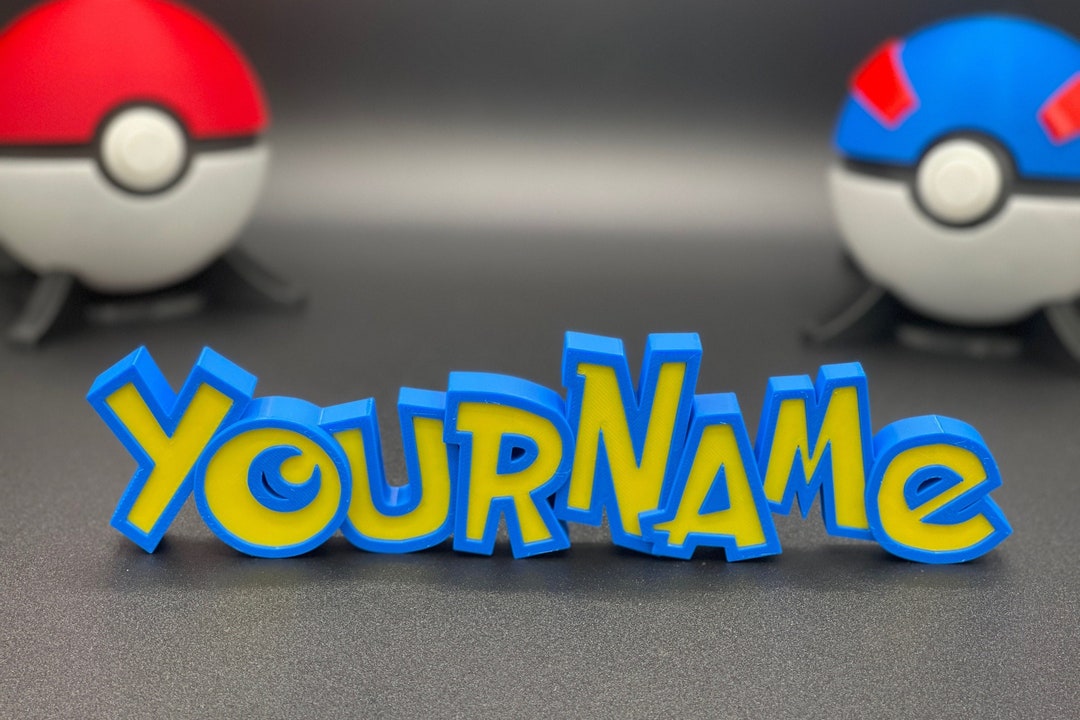 Custom Pokemon Nameplate / 3D Printed Name Plate - Great Streamer Gift ...