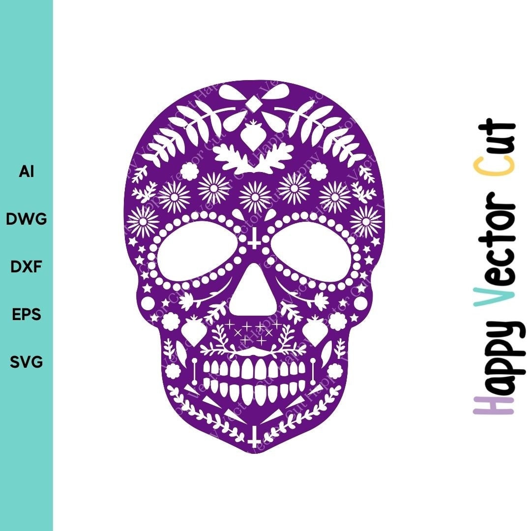 Art & Collectibles Digital Ai skeleton Catrina cnc Skull catrina vector ...