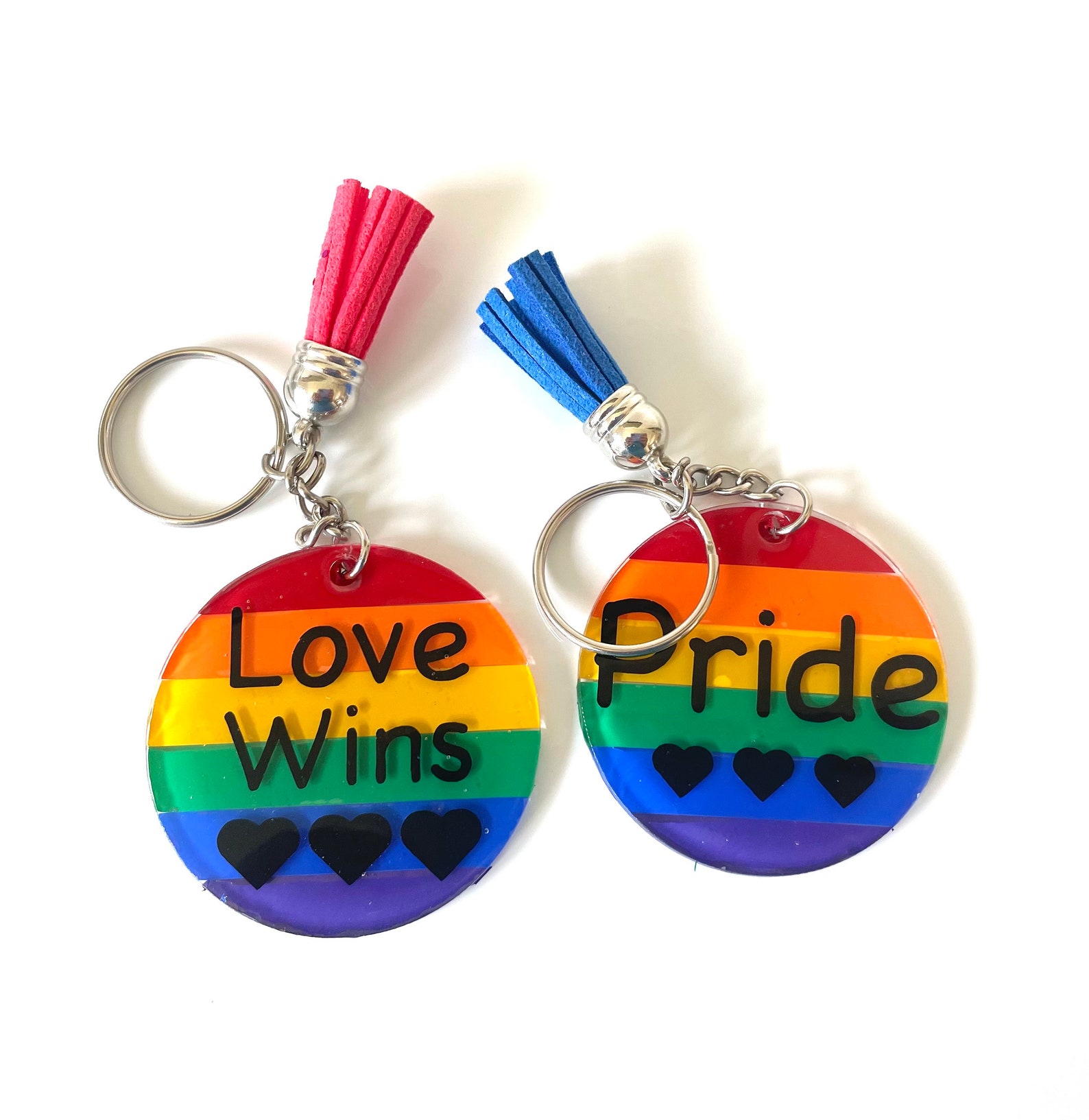 Pride Key Chains/ Love Wins/ LGBTQ Keychains/ LGBTQ Pride/ Acrylic Keychains/ Rainbow Keychain ...