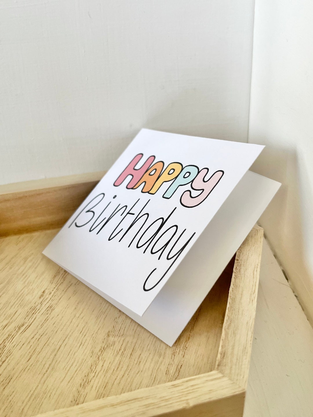 Bubble Happy Birthday Mini Card - Etsy