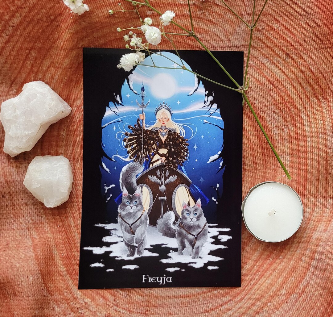 Freyja Goddess Print – Norse Mythology Art, Witchy Pagan Decor, Wiccan ...
