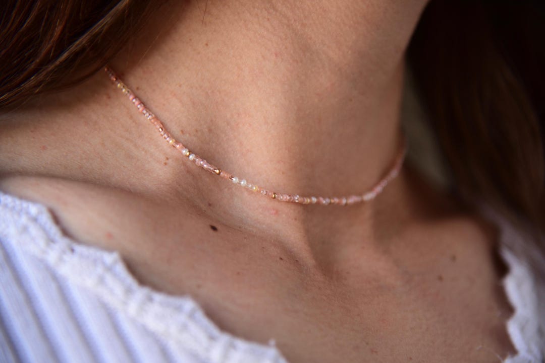 SHELL - Delicate and Subtle Shell Colors Necklace - Stretchy Seed Bead ...