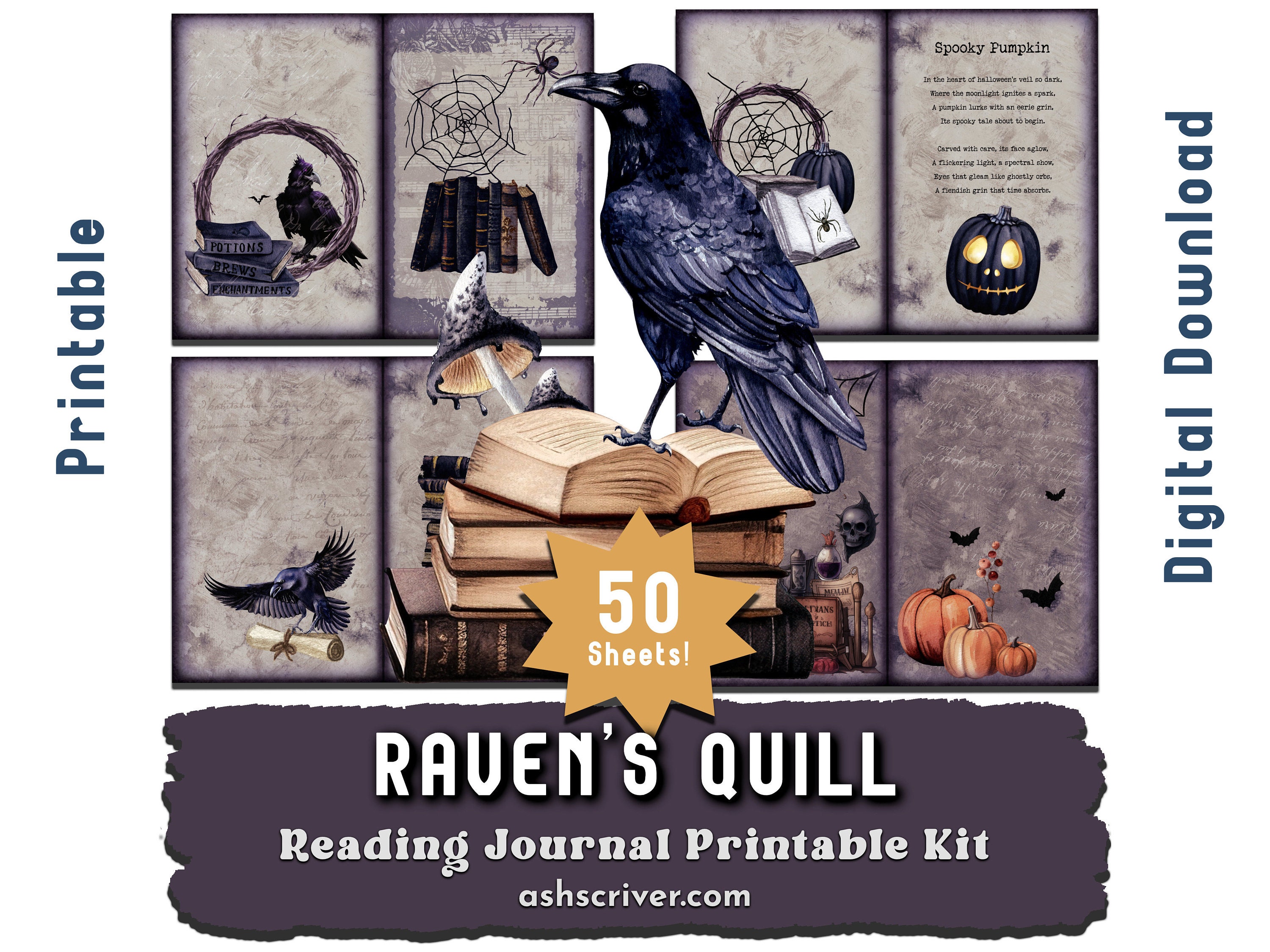 Raven's Quill Printable Reading Planner Junk Journal. Reading Logs ...
