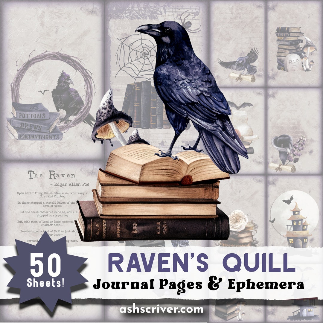 Raven's Quill Spooky Reading Junk Journal Printable Kit - Etsy