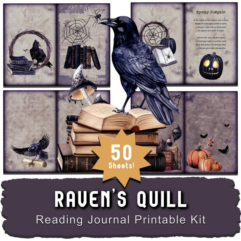 Raven's Quill Printable Reading Planner Junk Journal. Reading Logs ...